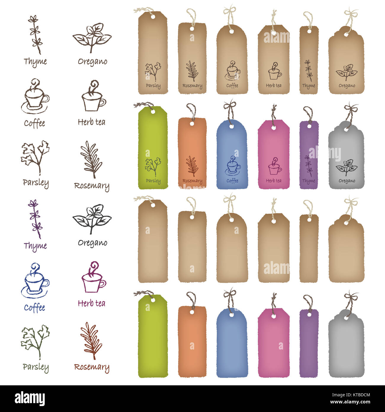 Product tags in various shapes and color Stock Photo - Alamy