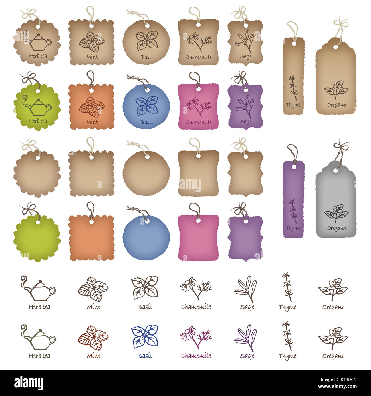 Product tags in various shapes and color Stock Photo - Alamy