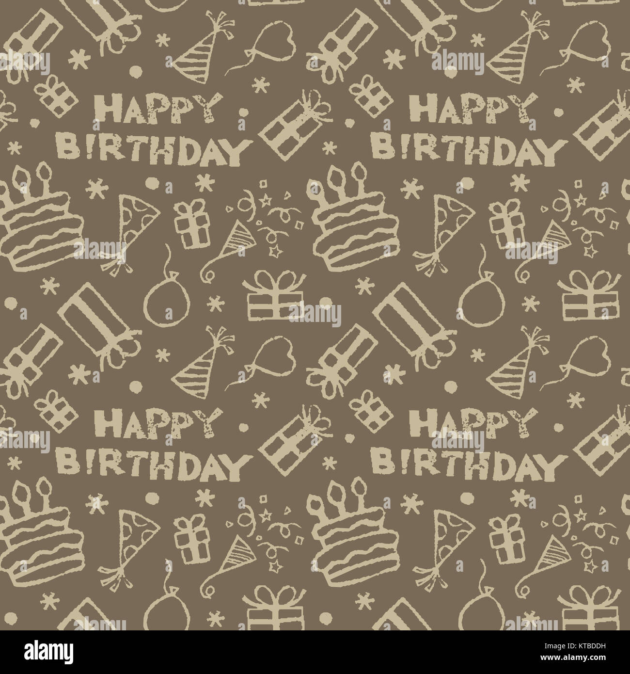 Birthday pattern with gifts and cake Stock Photo - Alamy
