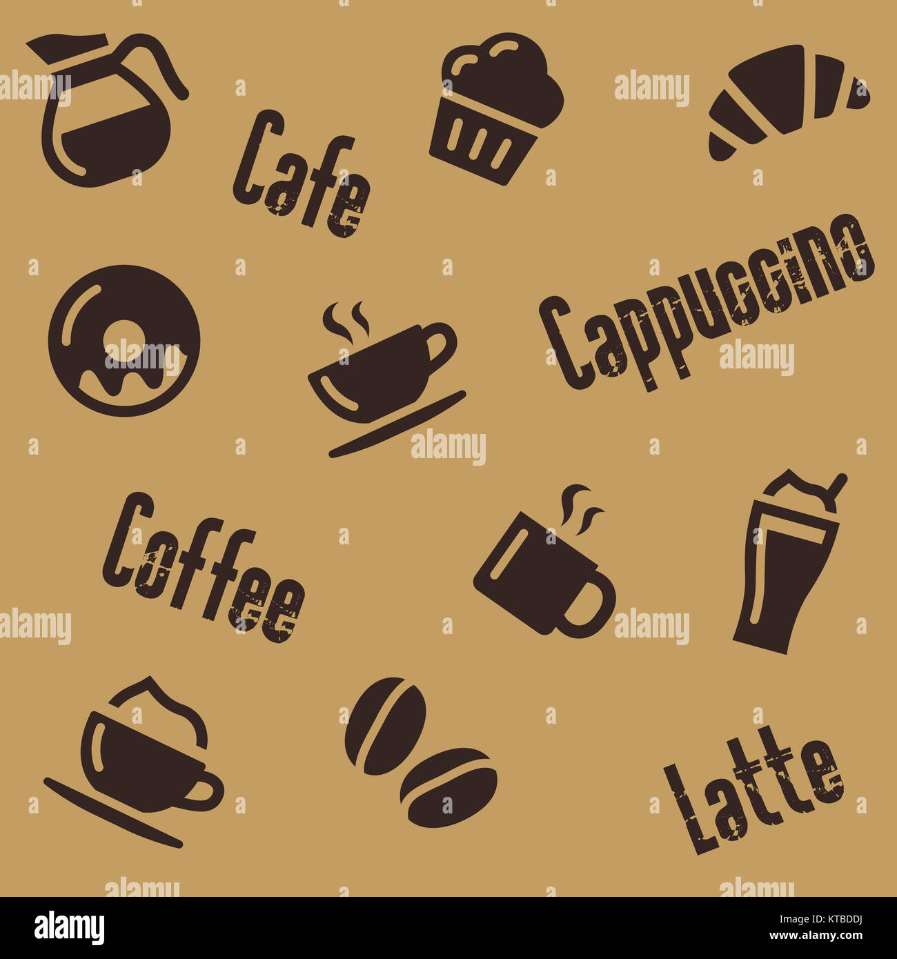 Seamless cafe pattern Stock Photo - Alamy