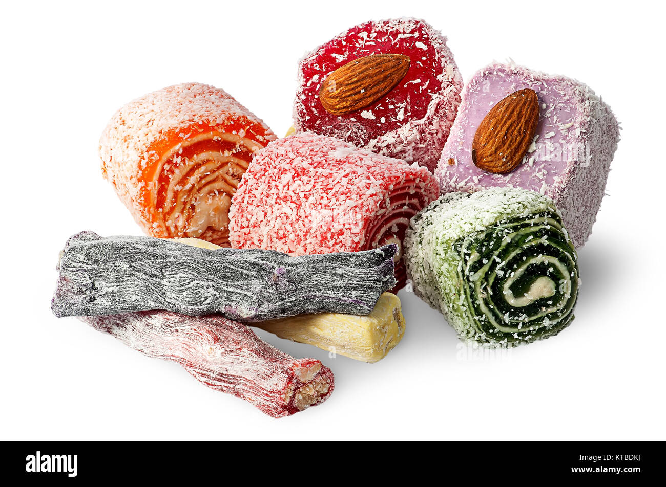 Big pile of Turkish Delight with nuts Stock Photo - Alamy
