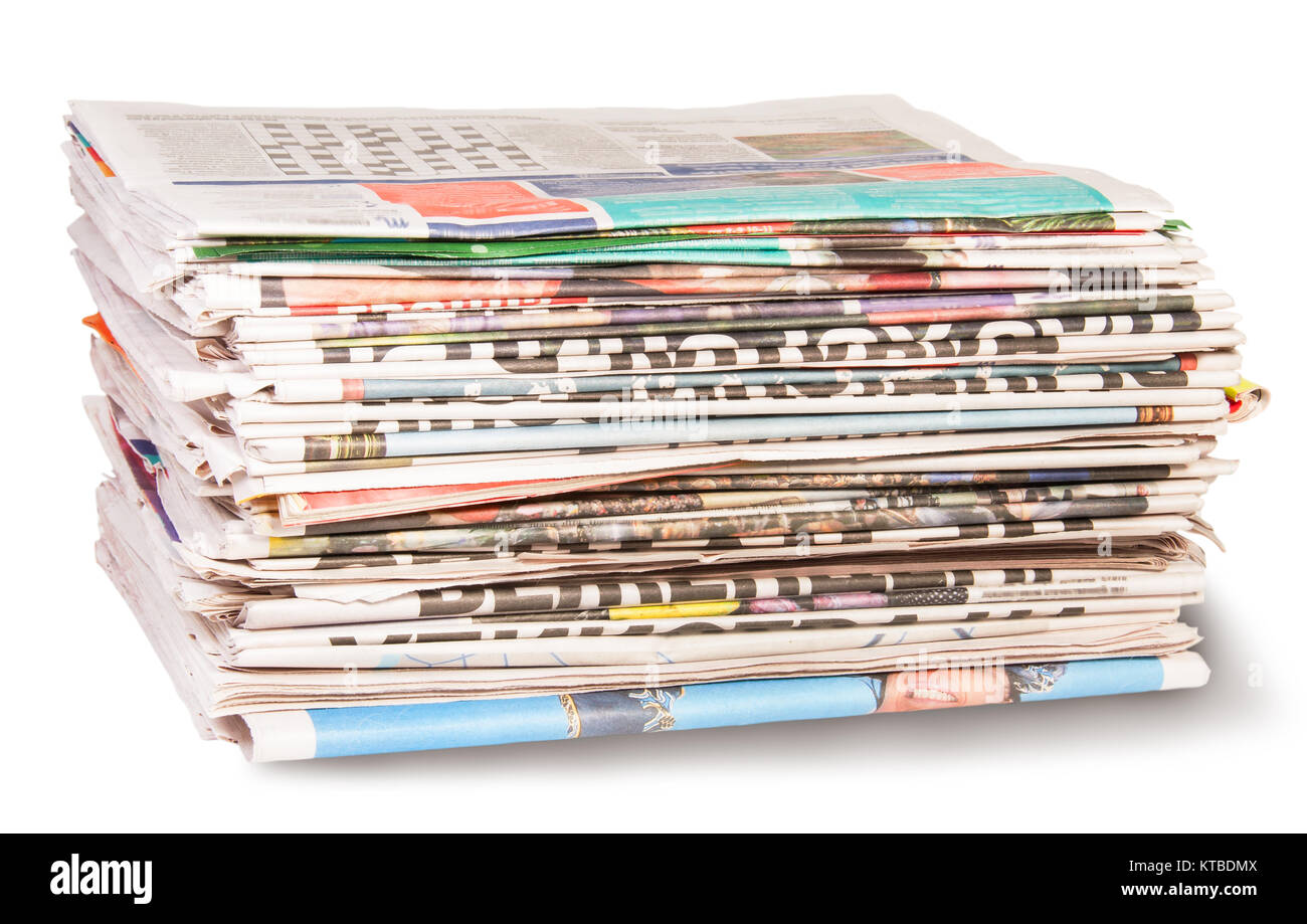 Stack Of Newspapers Stock Photo - Alamy