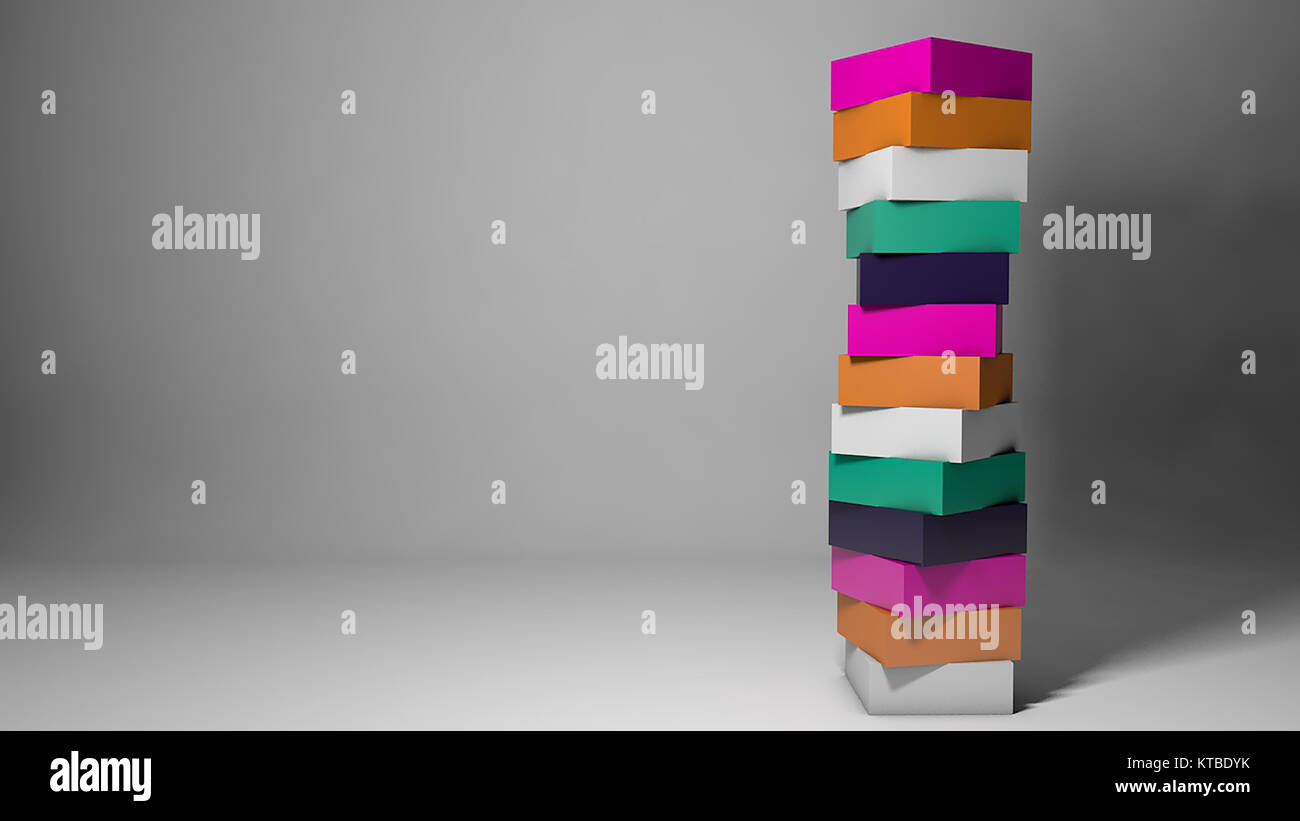 Abstract design concept with colorful cubes Stock Photo - Alamy