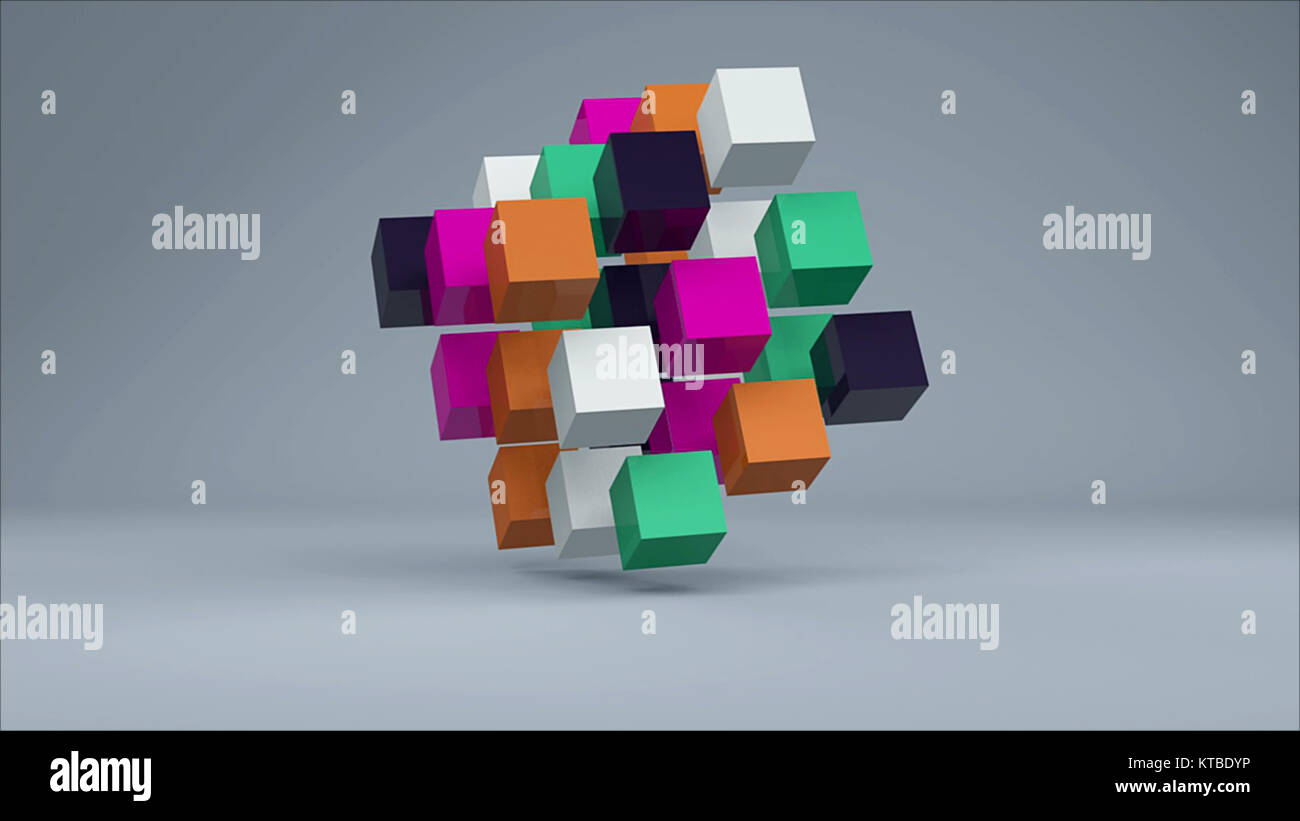 Abstract background with colorful cubes Stock Photo - Alamy