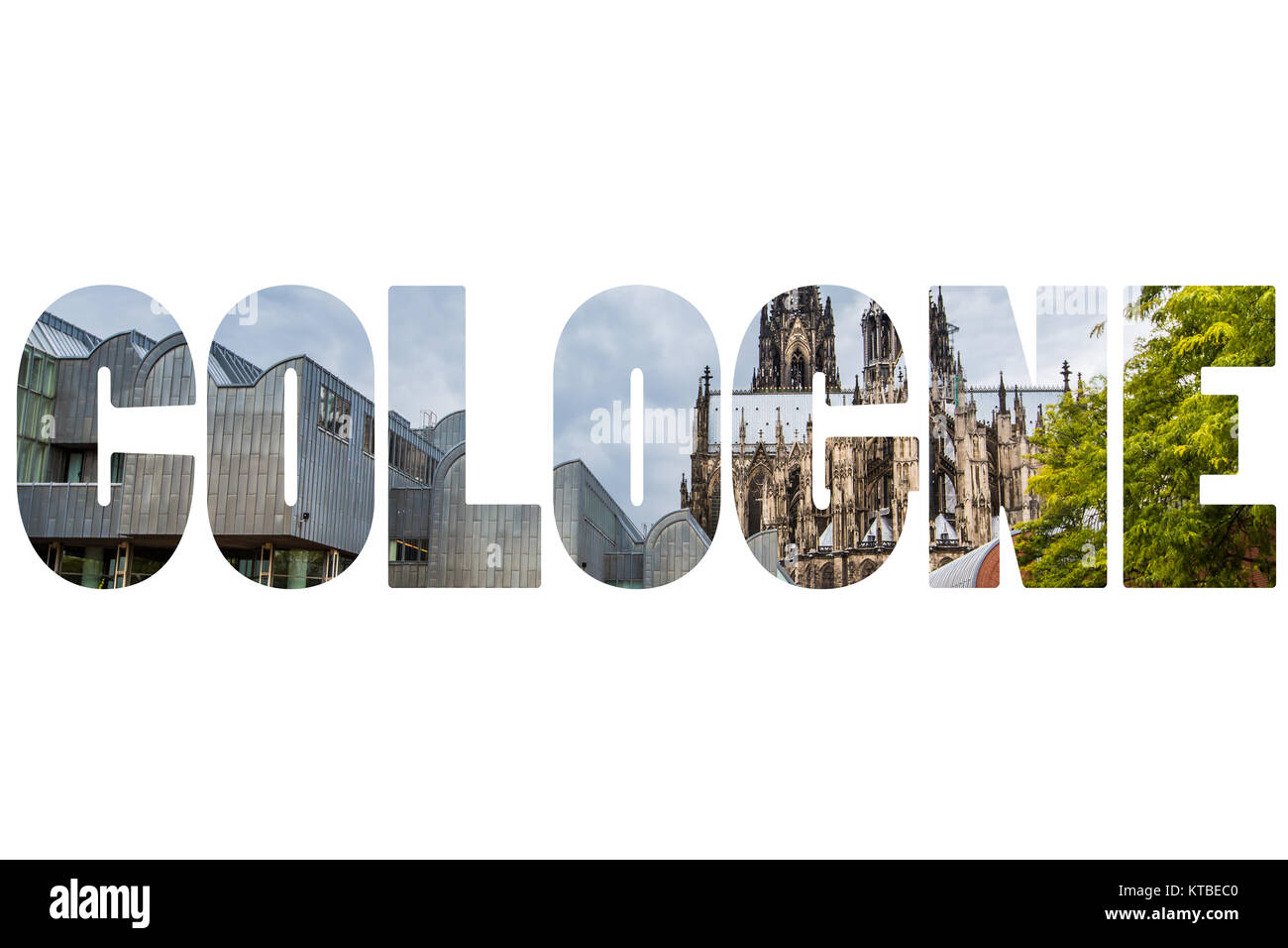 Word COLOGNE over famous cathedral Stock Photo - Alamy