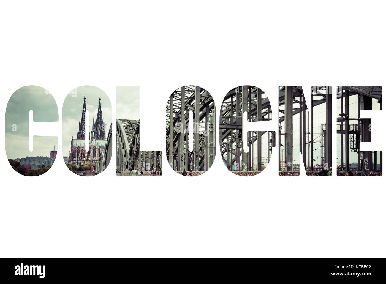 Word COLOGNE over famous cathedral Stock Photo - Alamy