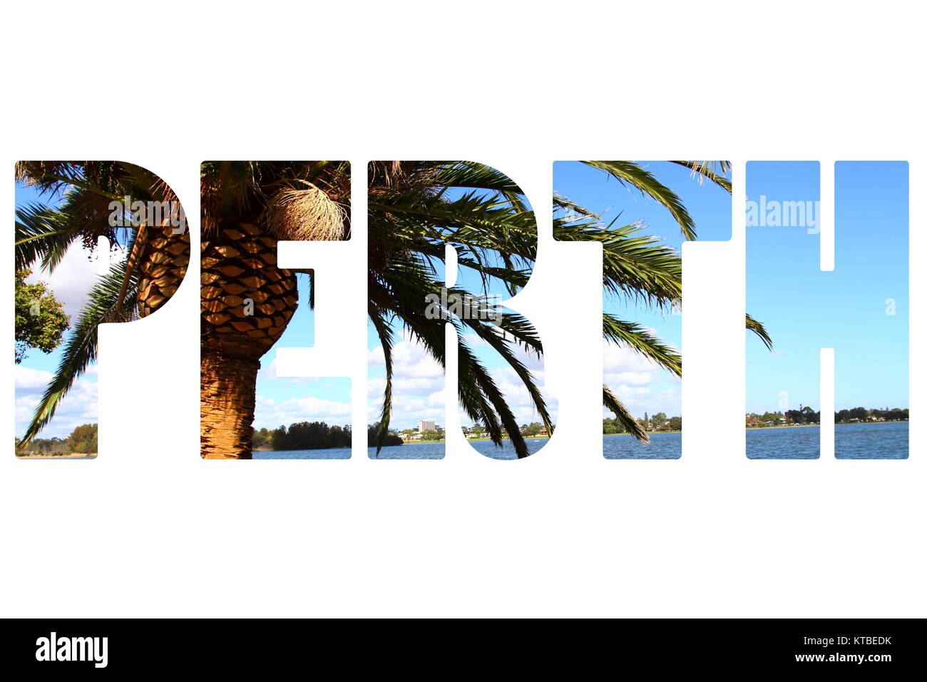 Word PERTH over city symbols Stock Photo - Alamy