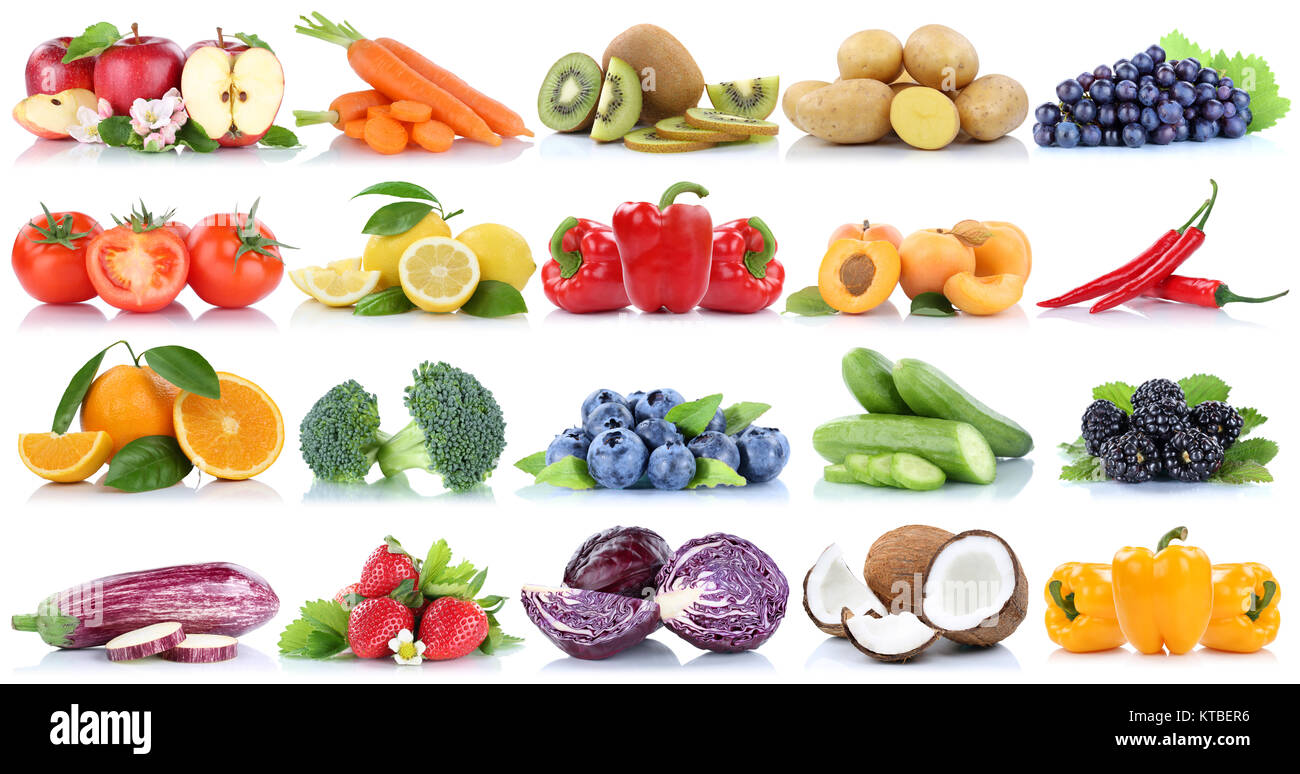 Obst und Gemüse Früchte Sammlung Apfel Tomaten Orange Paprika ...