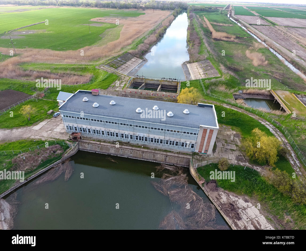 Water pumping station of irrigation system of rice fields. View Stock ...