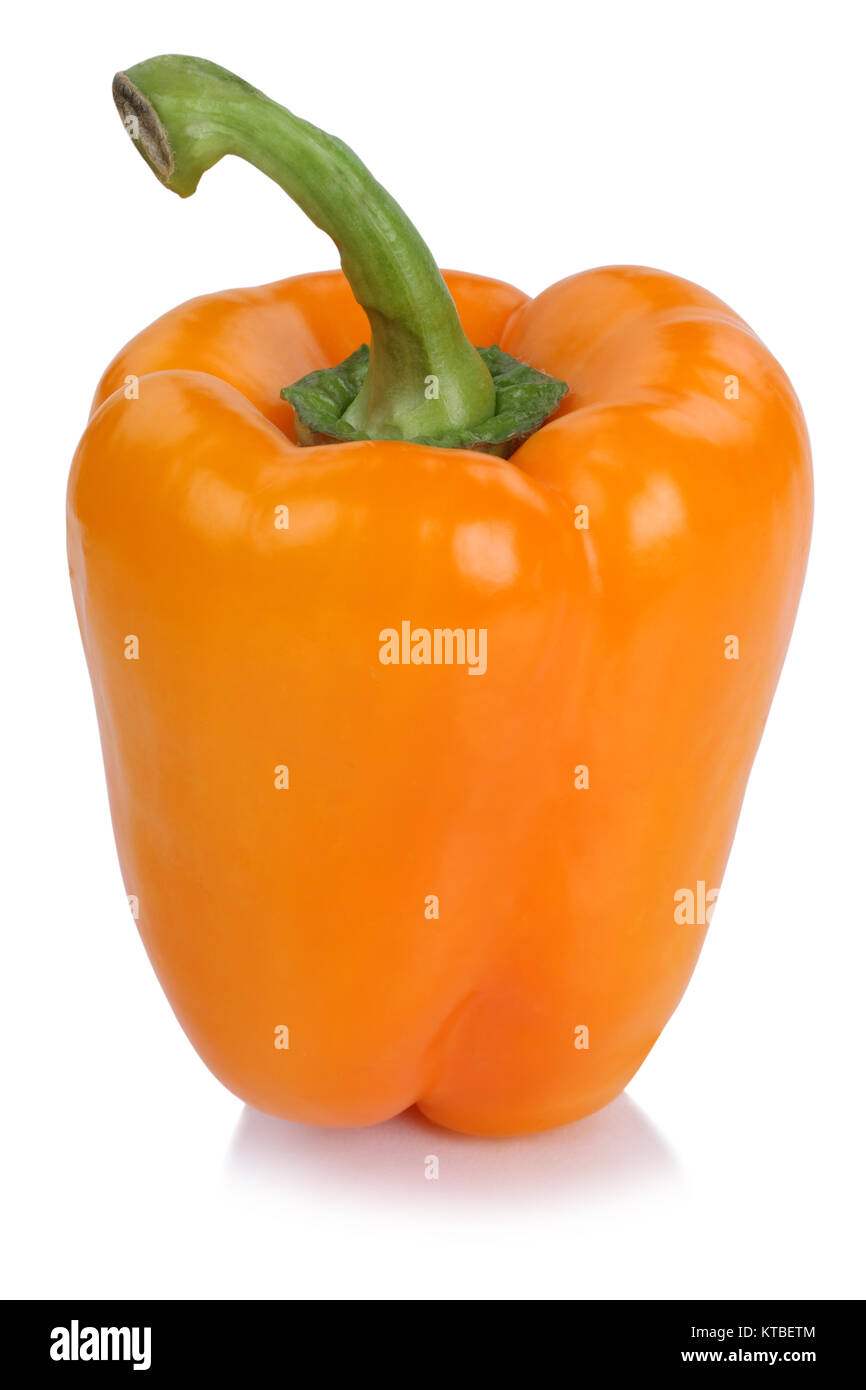 peppers orange fresh vegetables sideways isolated freed isolated Stock ...