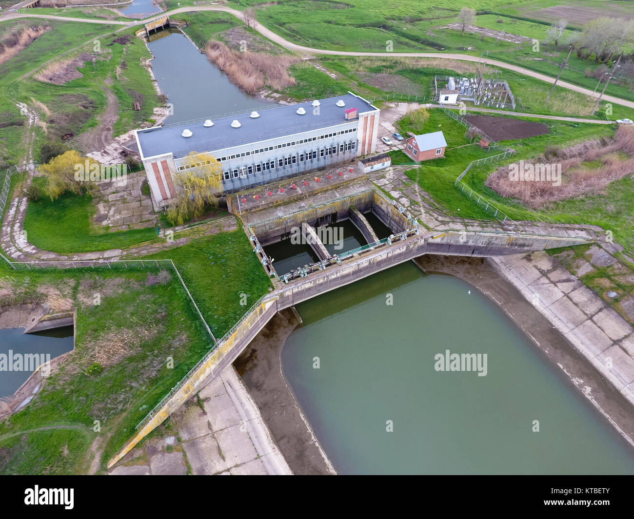 Water pumping station of irrigation system of rice fields. View Stock ...