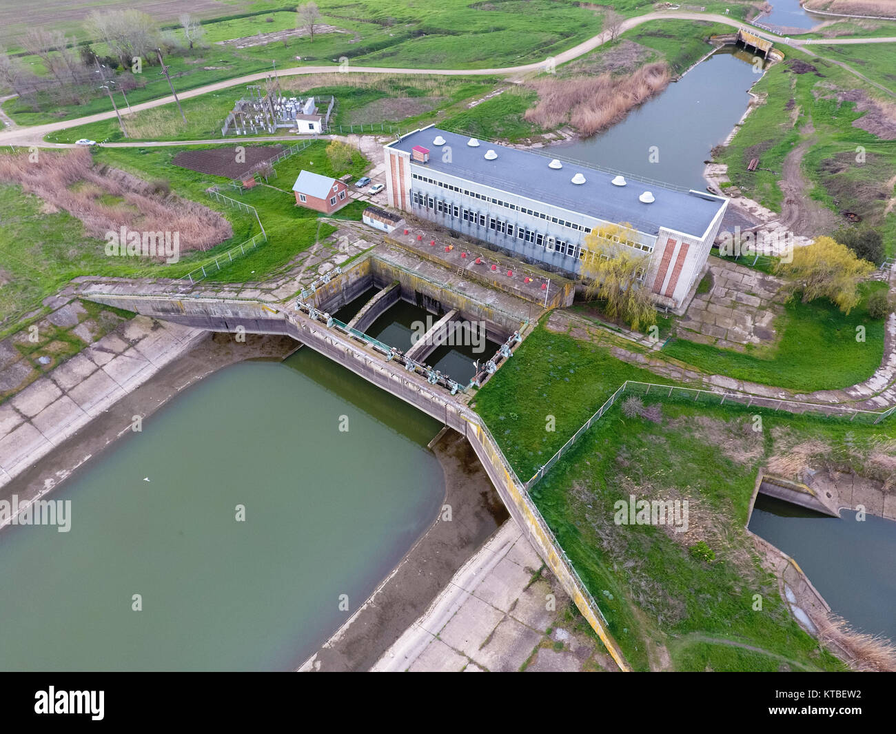 Water pumping station of irrigation system of rice fields. View Stock ...