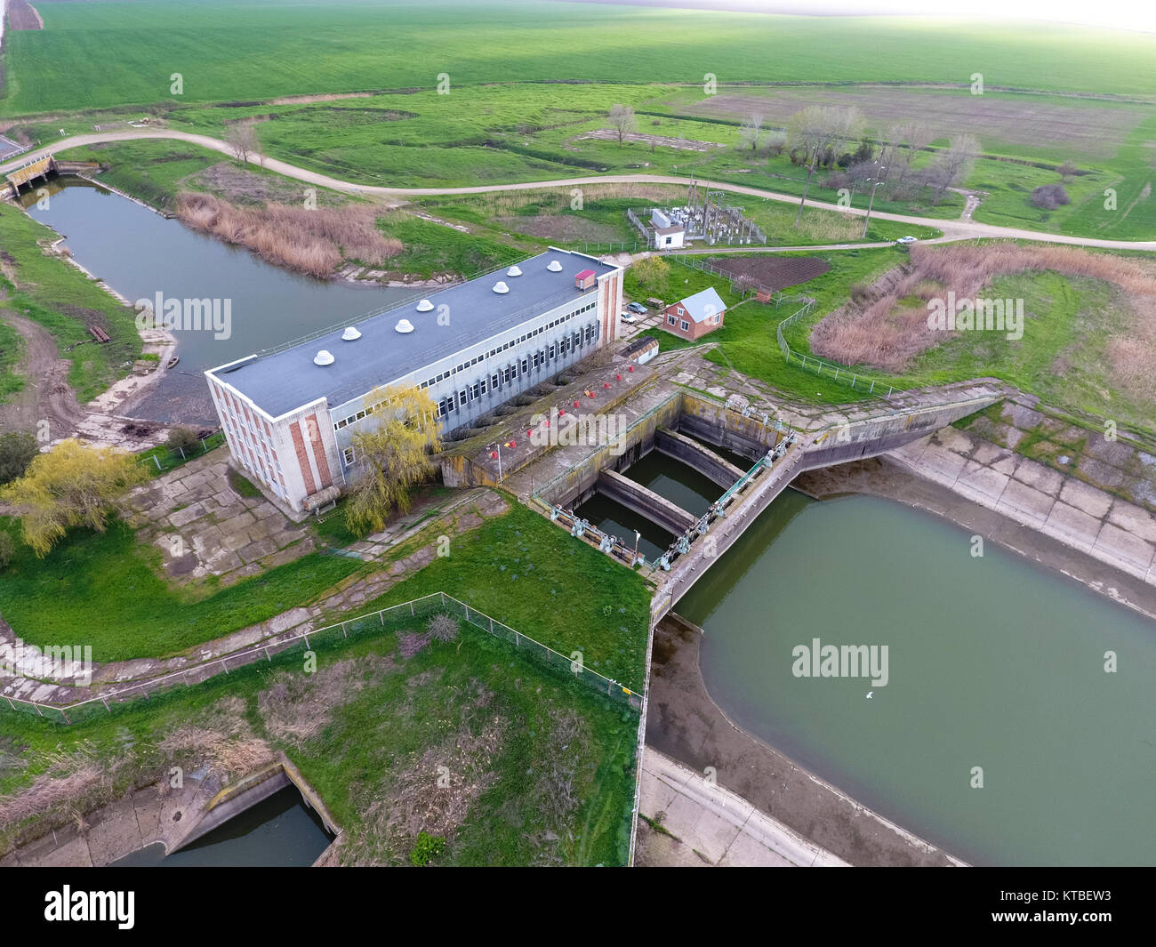 Water pumping station of irrigation system of rice fields. View Stock ...