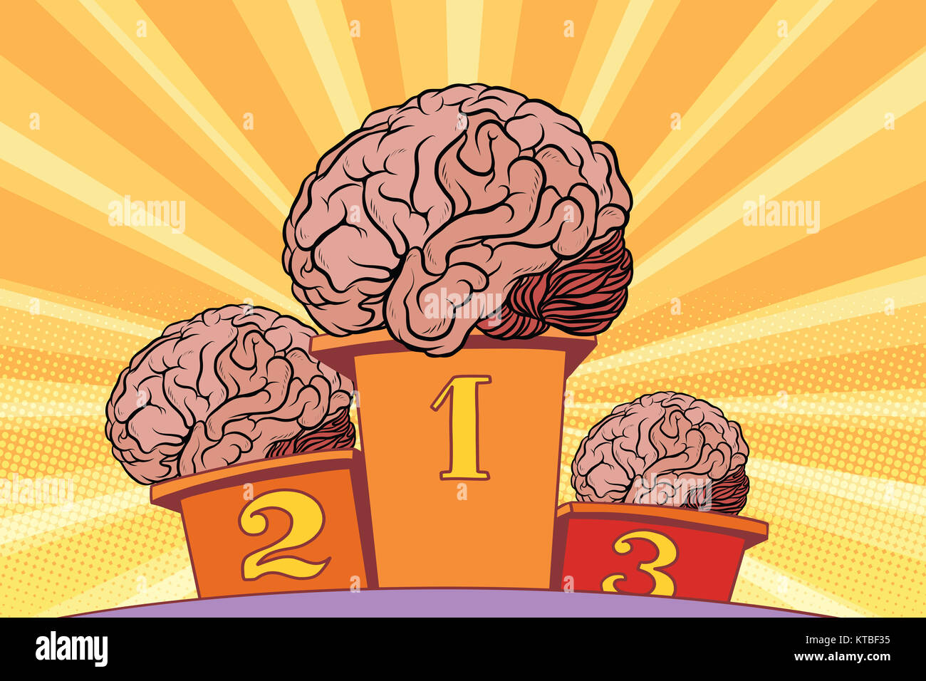 The human brain on sports podium Stock Photo - Alamy