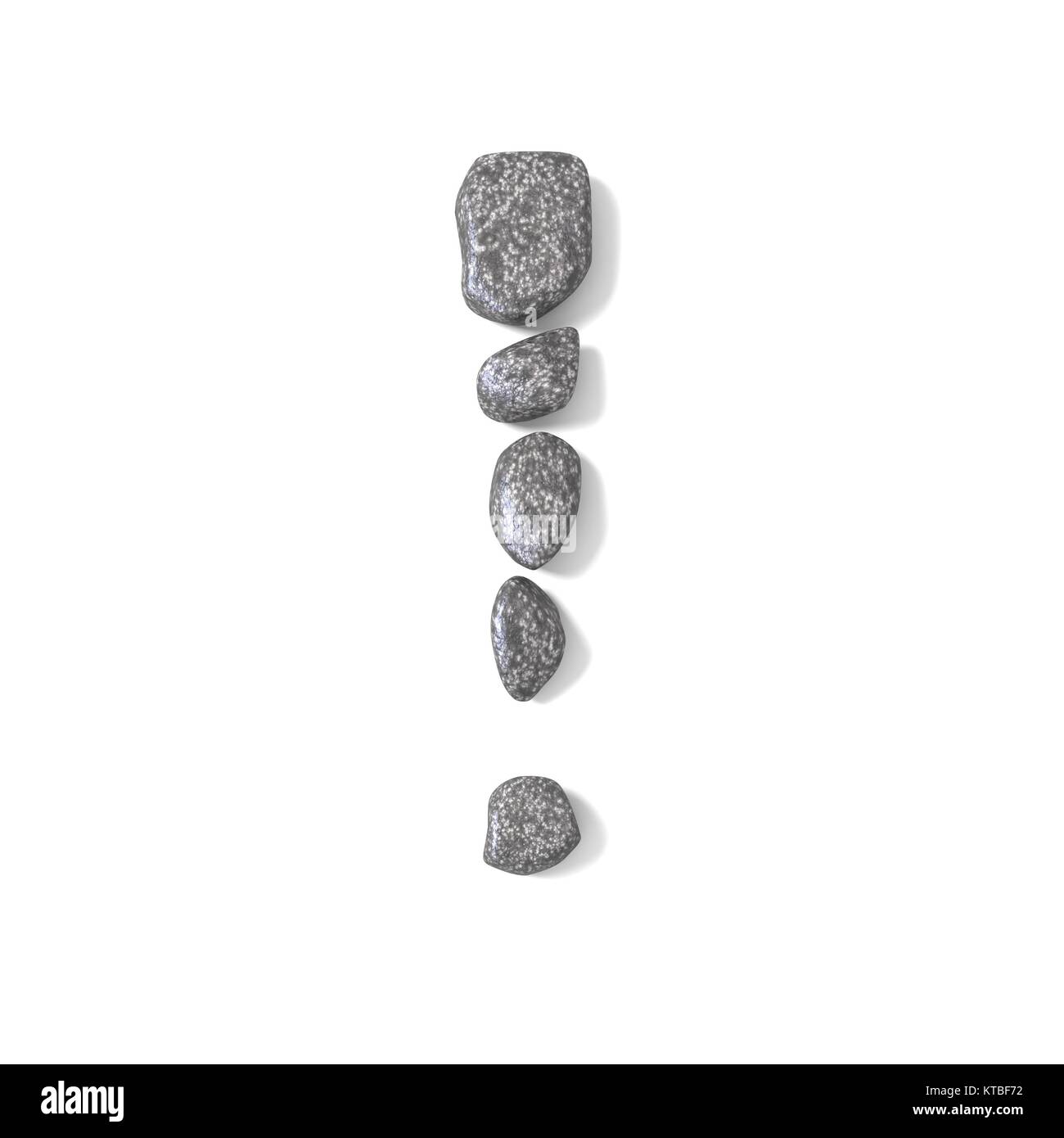 Exclamation mark made of rocks 3D Stock Photo - Alamy