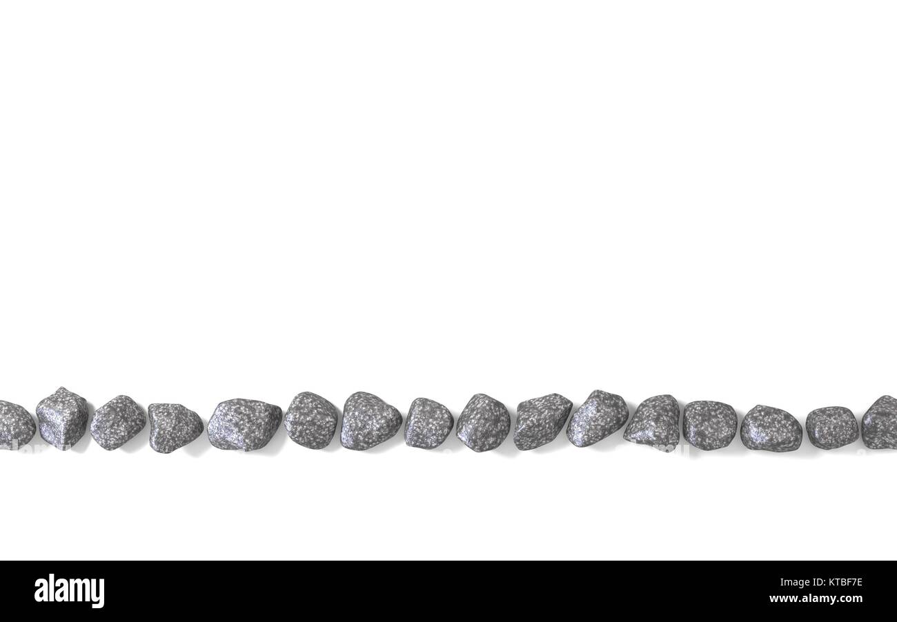Line made of rocks 3D Stock Photo - Alamy