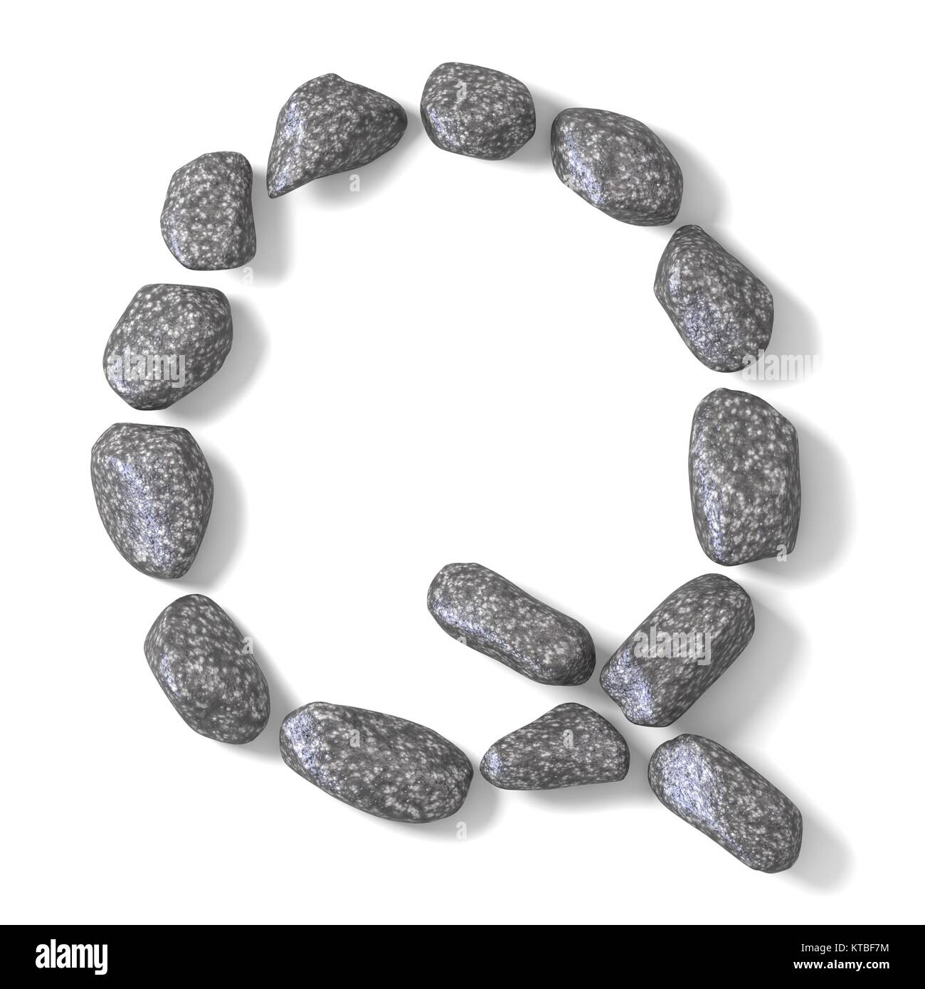Font made of rocks LETTER Q 3D Stock Photo - Alamy