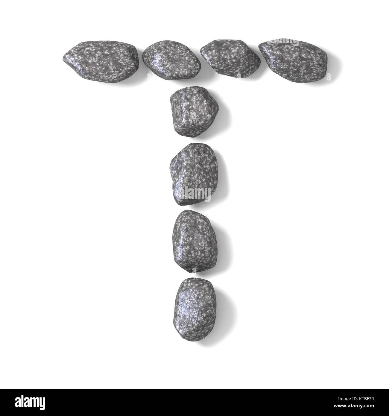 Font made of rocks LETTER T 3D Stock Photo - Alamy