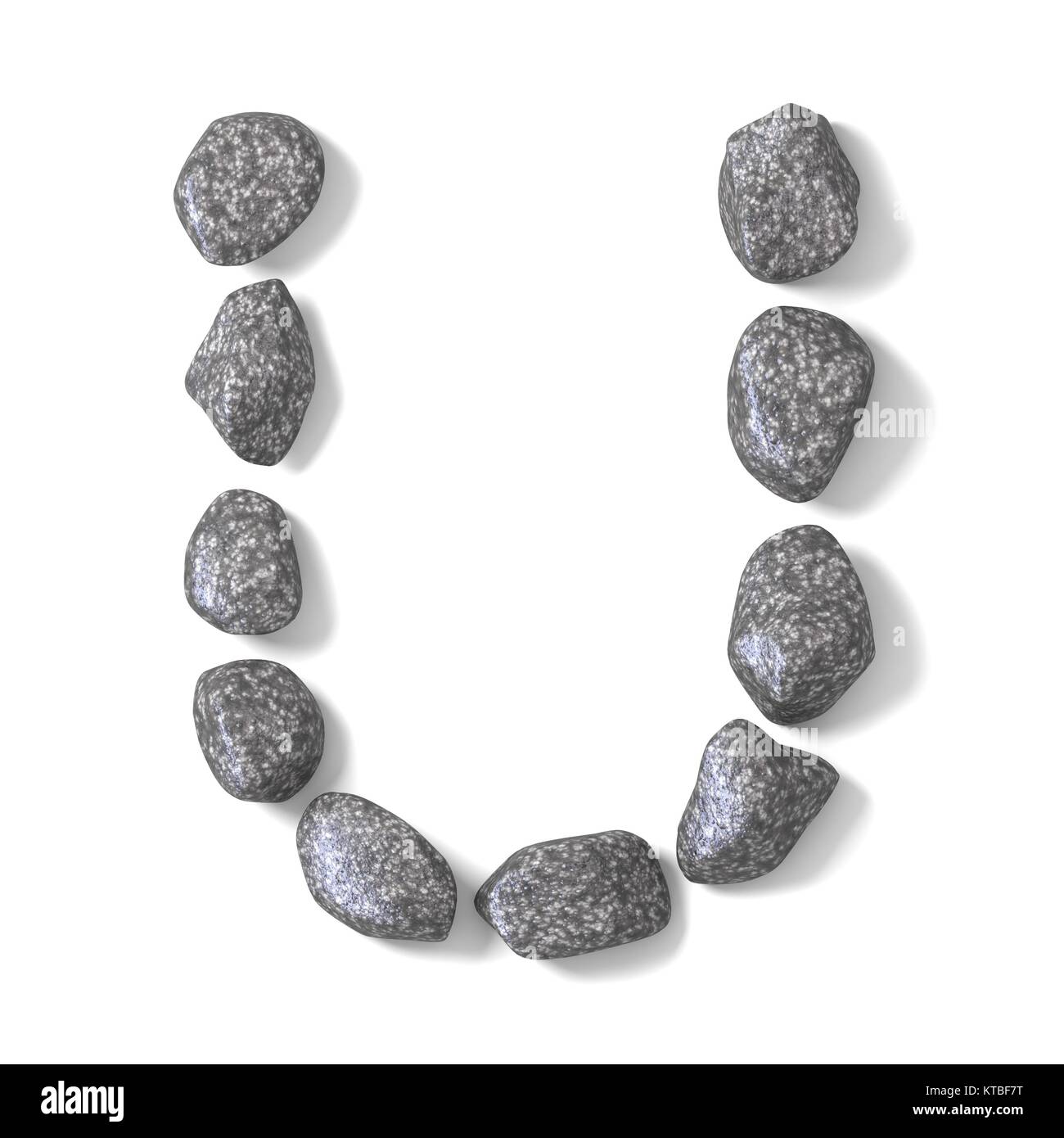 Font made of rocks LETTER U 3D Stock Photo - Alamy