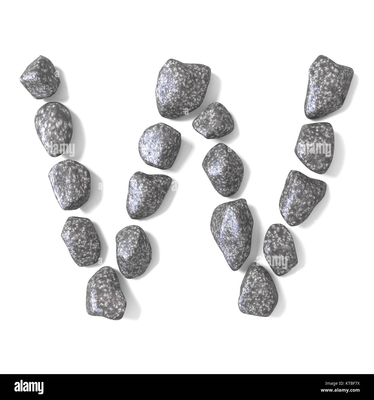 Font made of rocks LETTER W 3D Stock Photo - Alamy