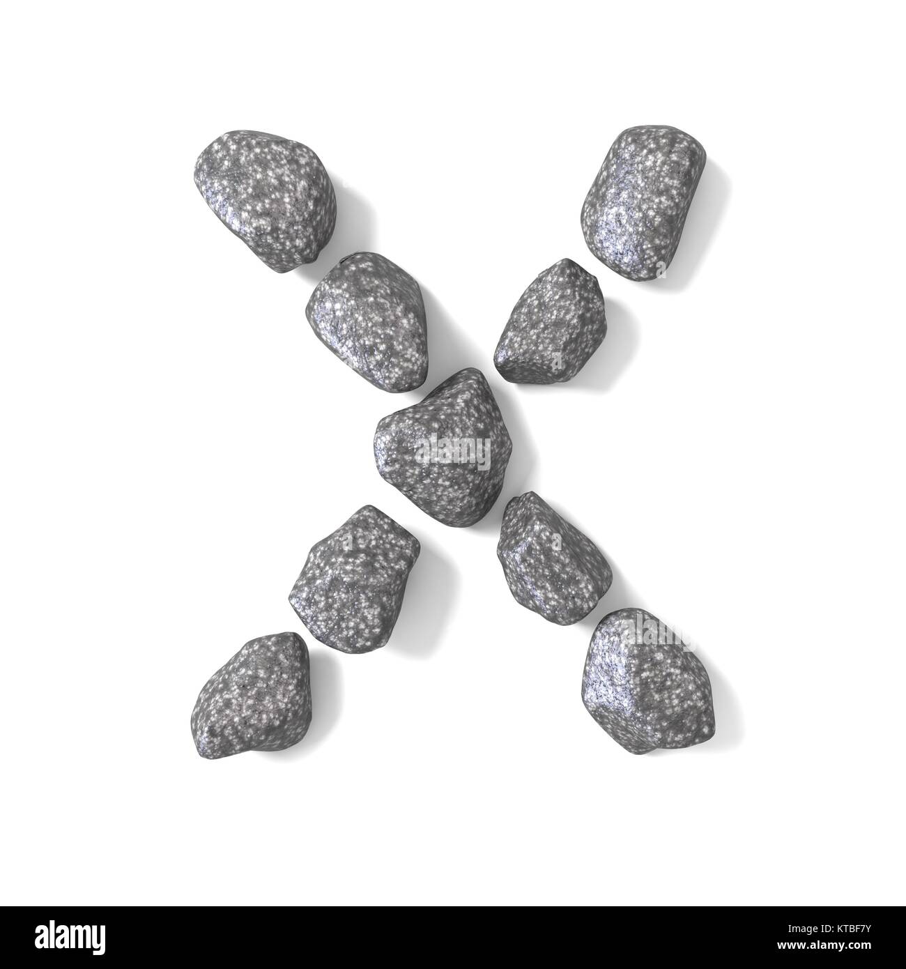 Font made of rocks LETTER X 3D Stock Photo - Alamy