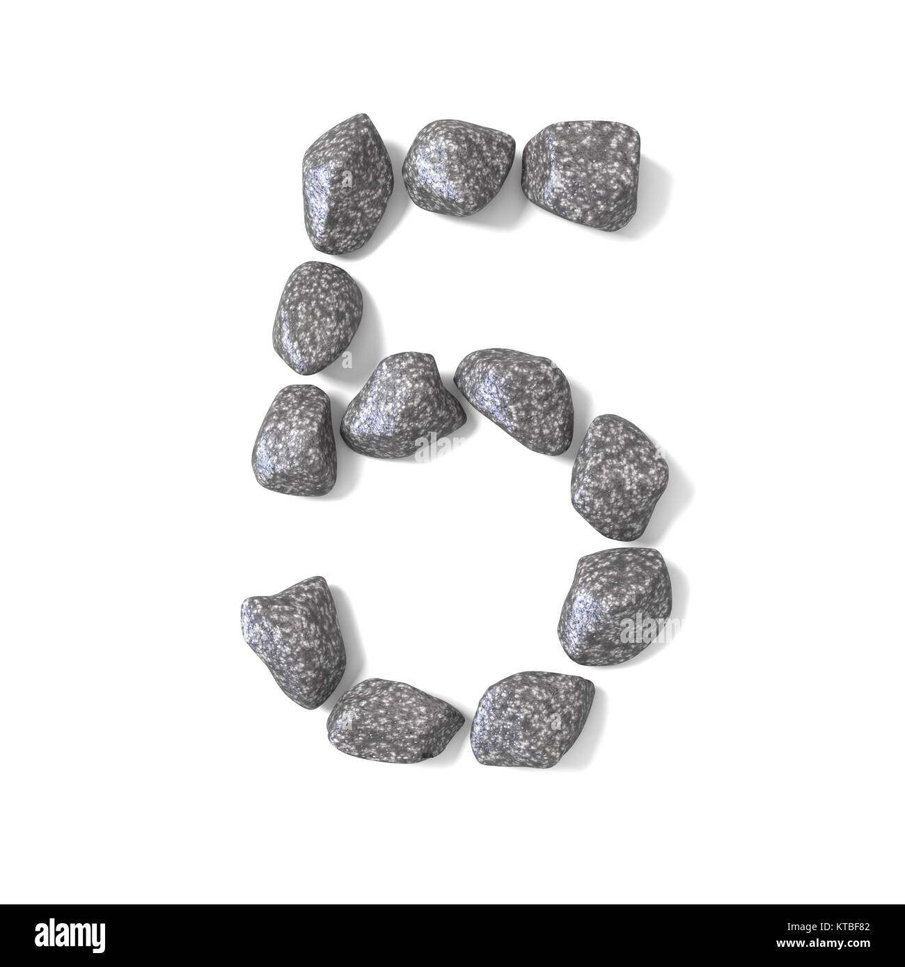 Font made of rocks NUMBER five 5 3D Stock Photo - Alamy