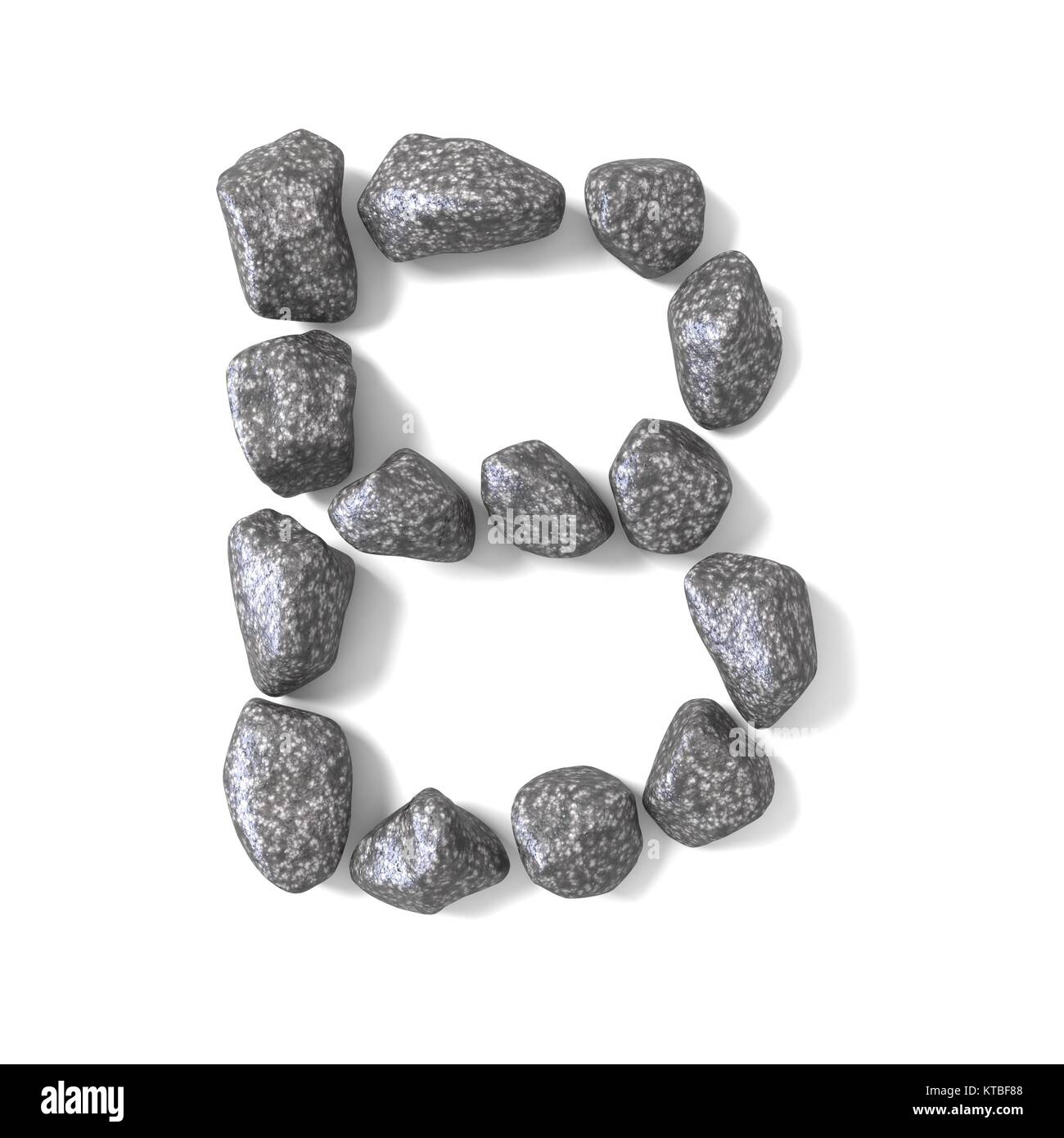 Font made of rocks LETTER B 3D Stock Photo - Alamy