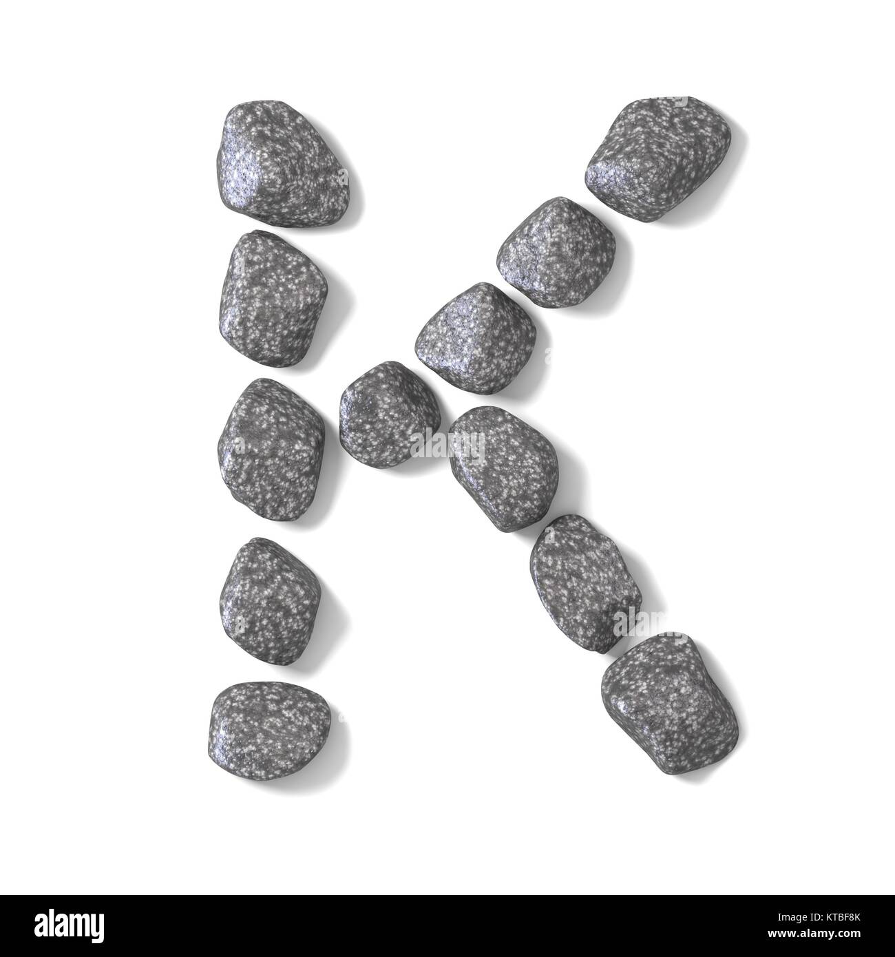 Font made of rocks LETTER K 3D Stock Photo - Alamy