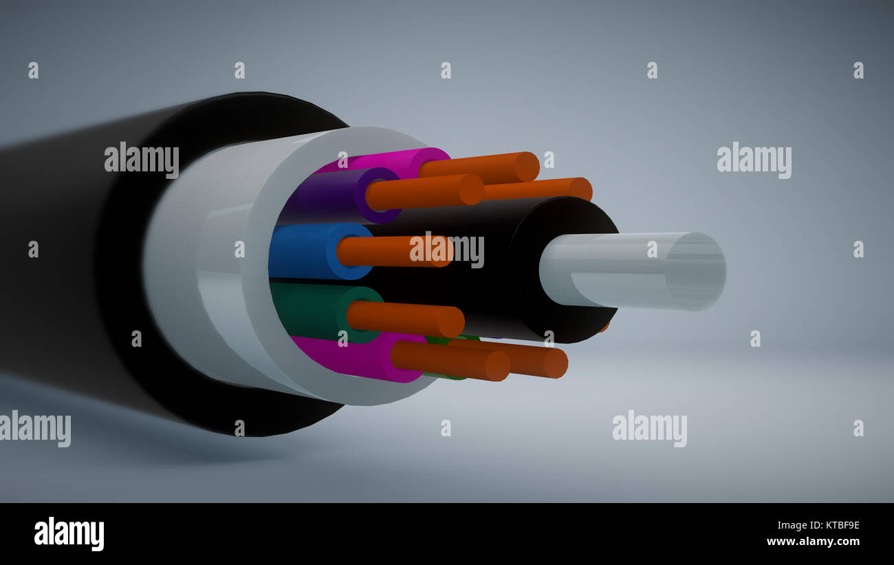 Cross section of power cable Stock Photo - Alamy