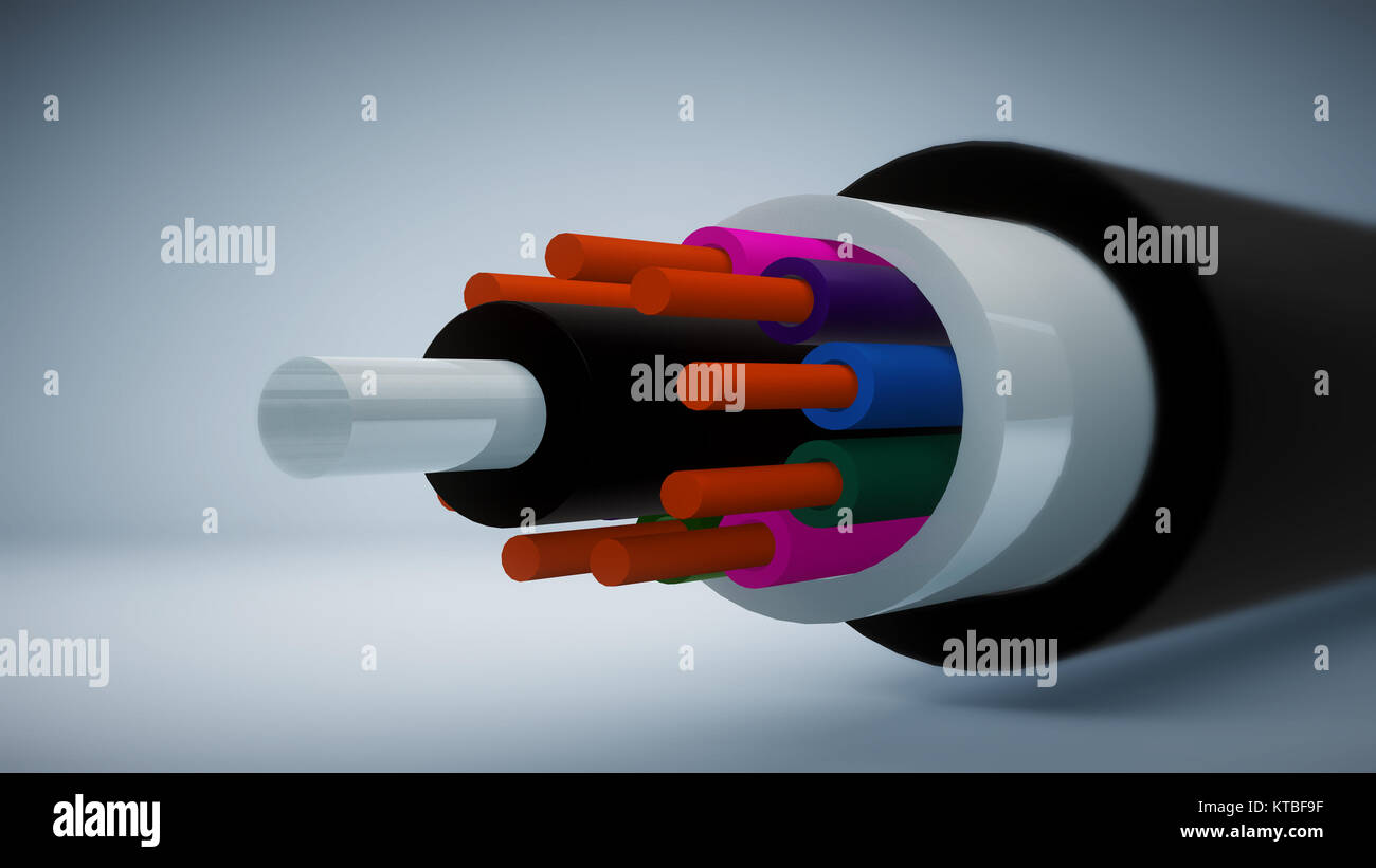 Cross section of power cable Stock Photo - Alamy