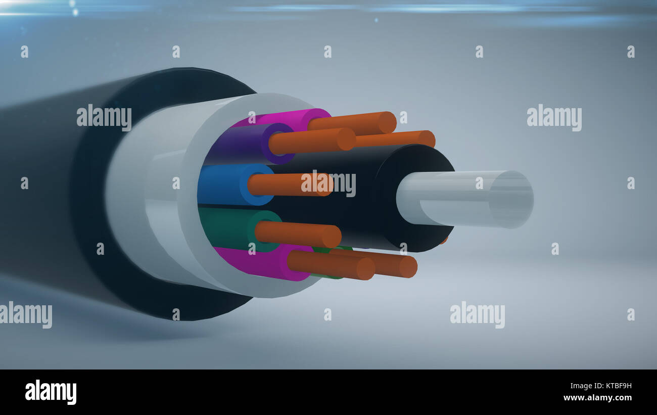 Cross section of power cable Stock Photo - Alamy
