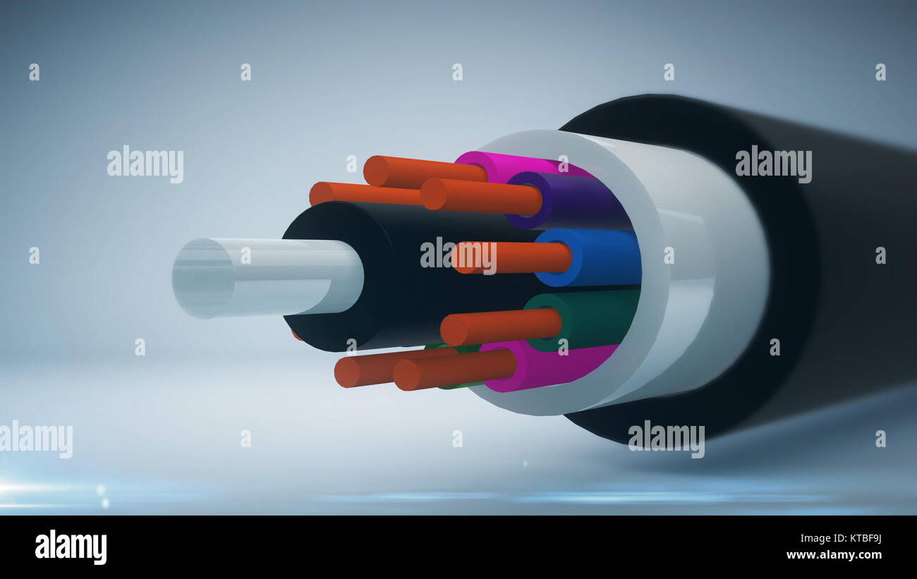 Cross section of power cable Stock Photo - Alamy