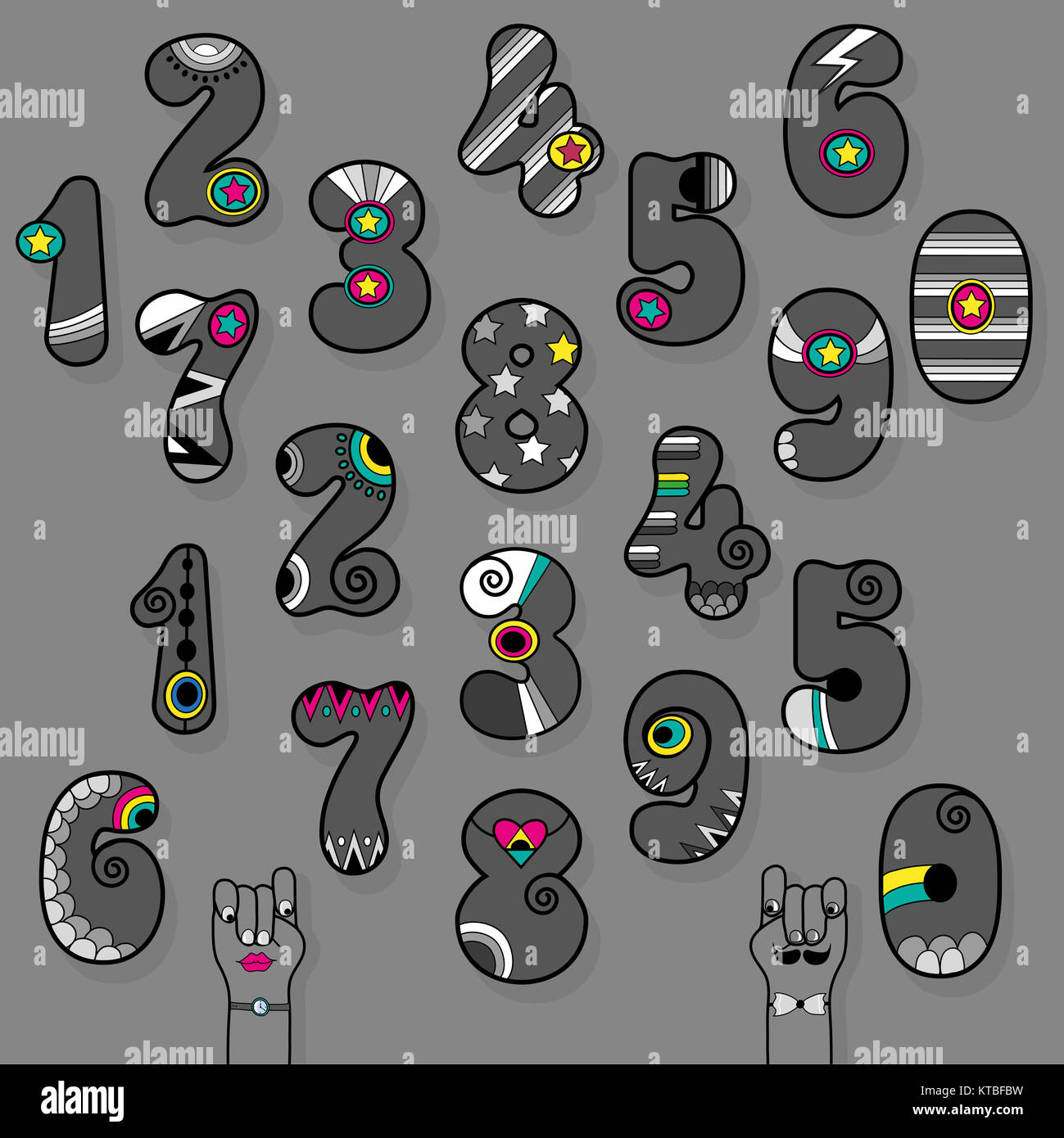 Vintage Gray Numbers Stock Photo - Alamy