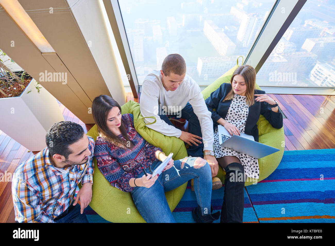 startup business people group working everyday job at modern office ...