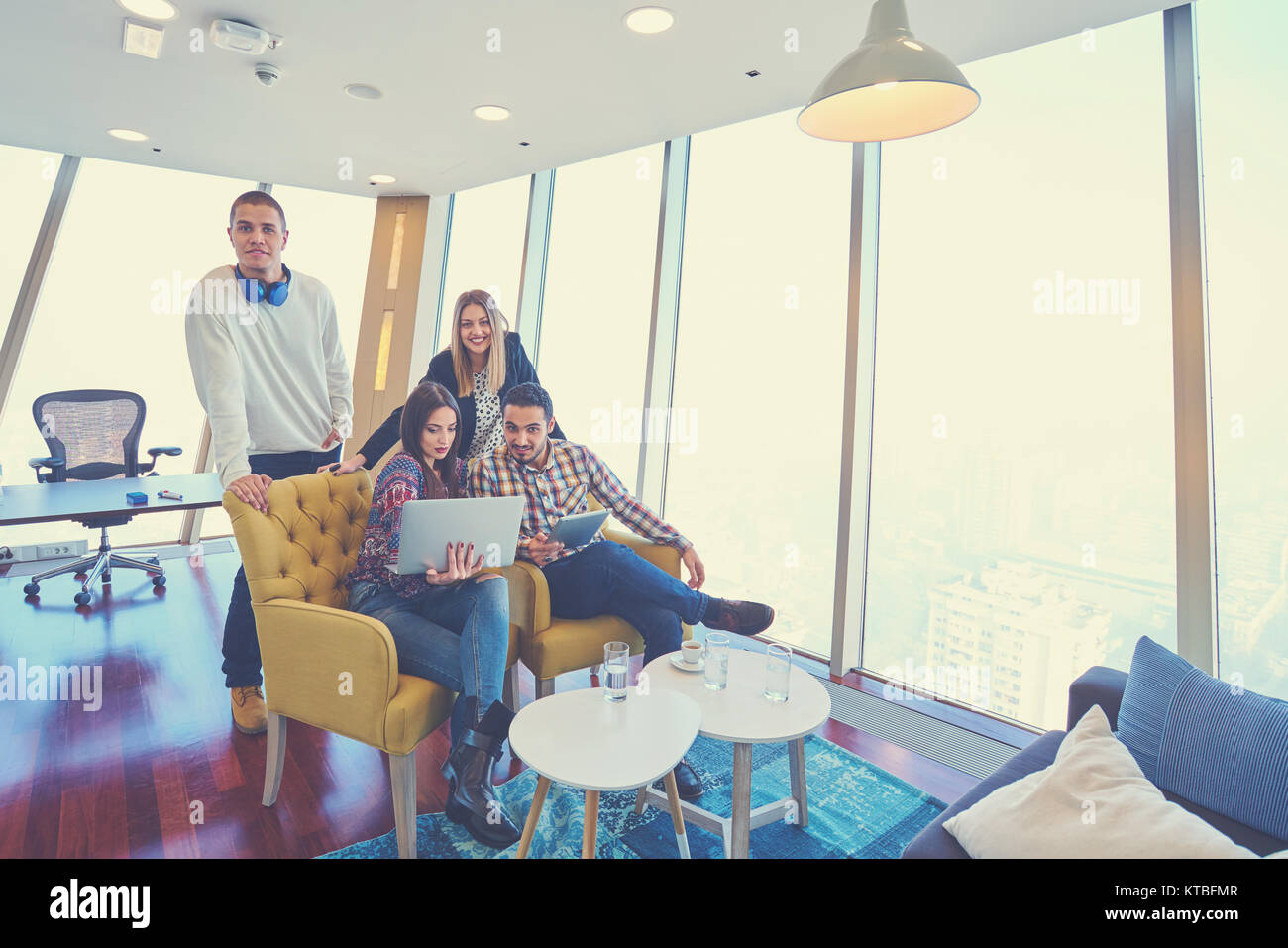startup business people group working everyday job at modern office ...