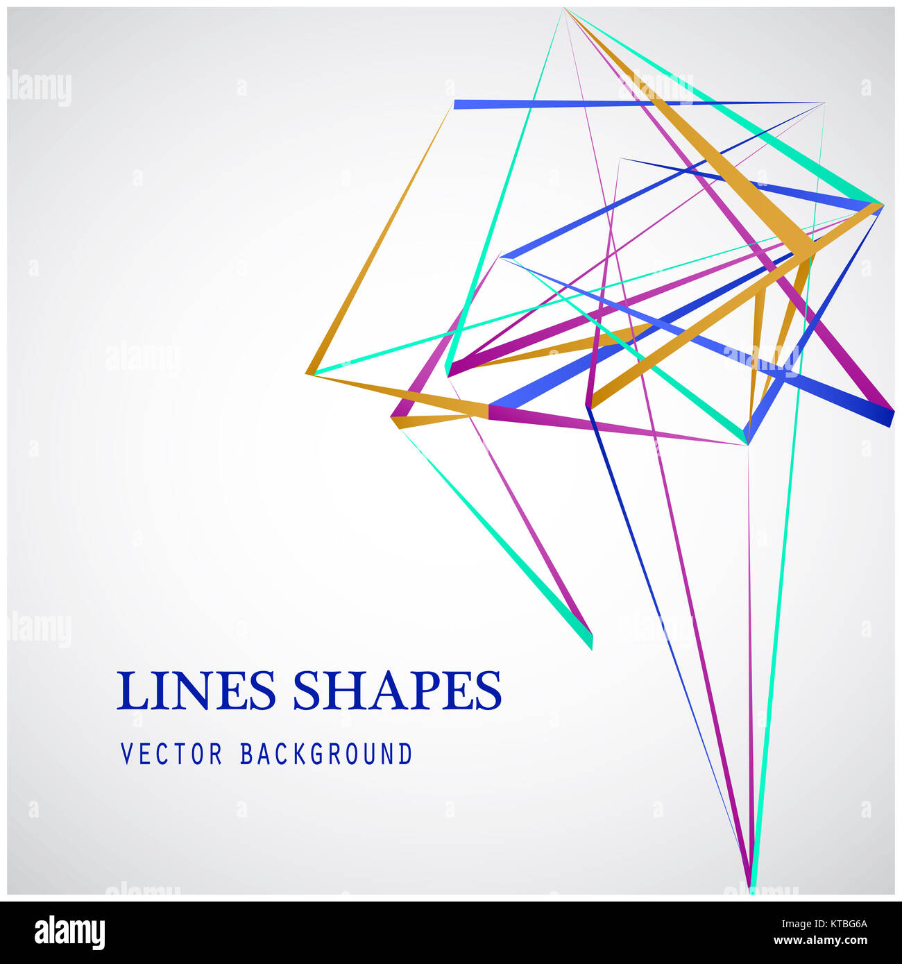 Colorful Lines shapes abstract isolated on white background vect Stock ...