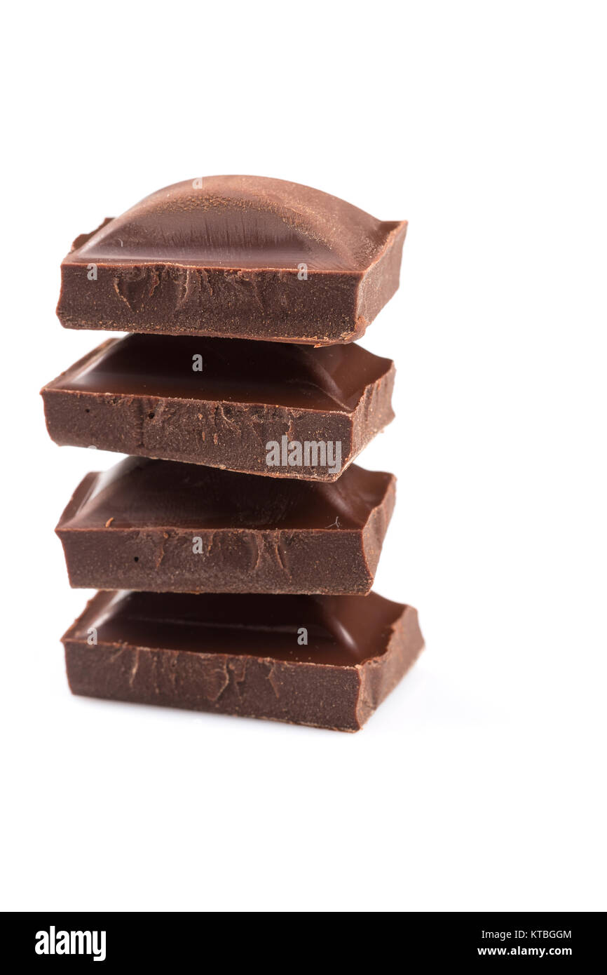 Stack of chocolate pieces Stock Photo - Alamy