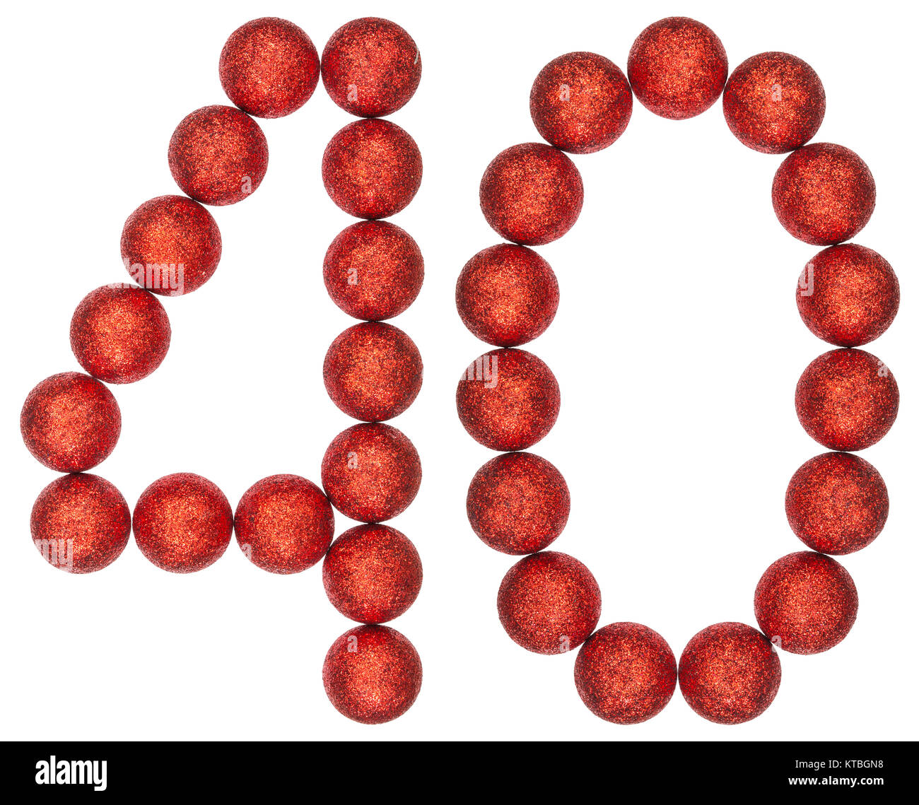 Numeral 40, forty, from decorative balls, isolated on white background ...