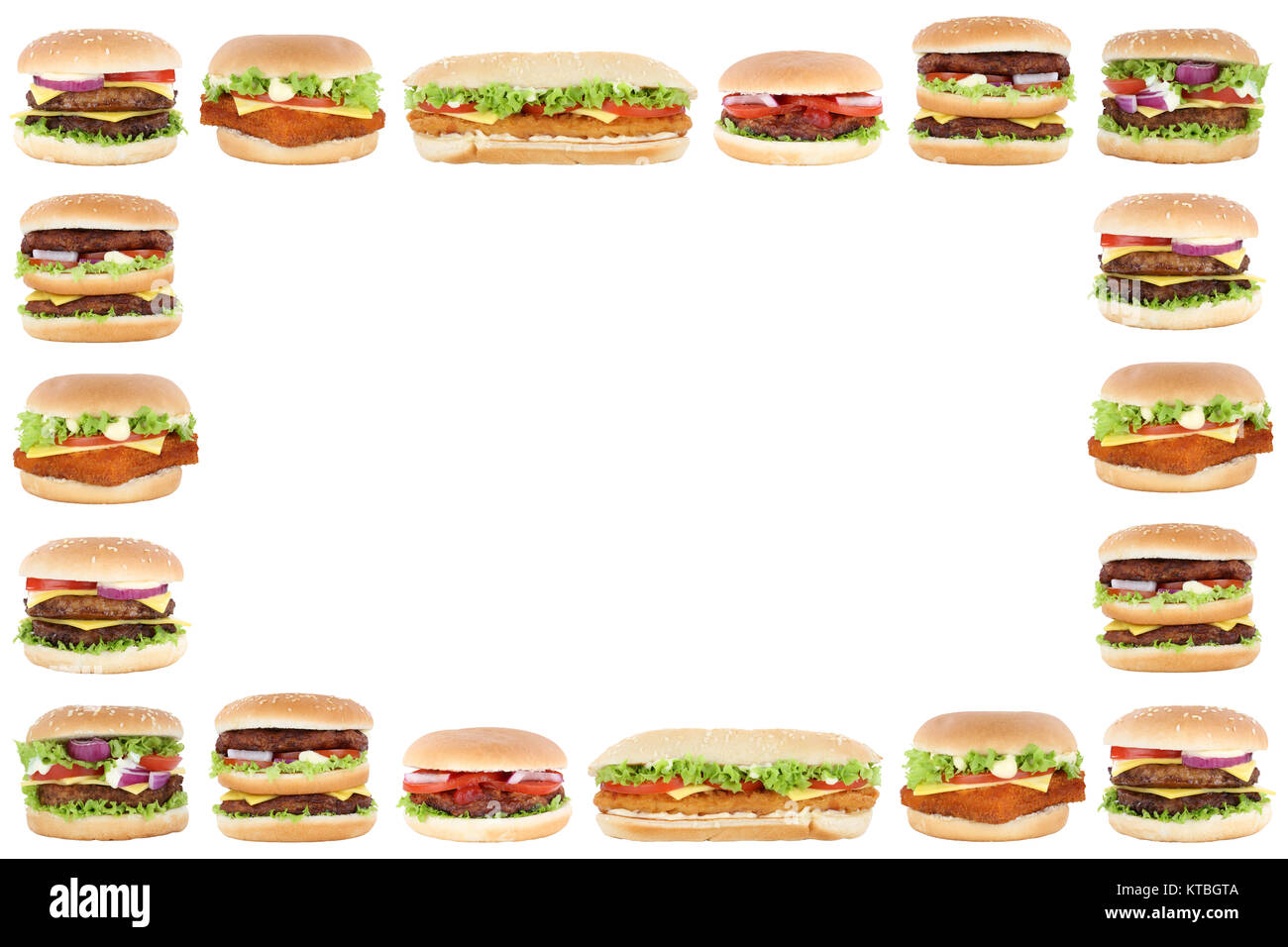 hamburger cheeseburger burger textfreiraum copyspace frame tomato salad ...