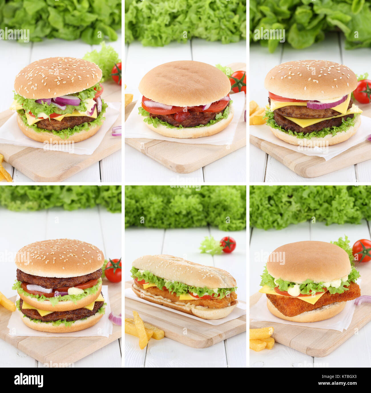 Burger sandwich collage food hi-res stock photography and images - Alamy