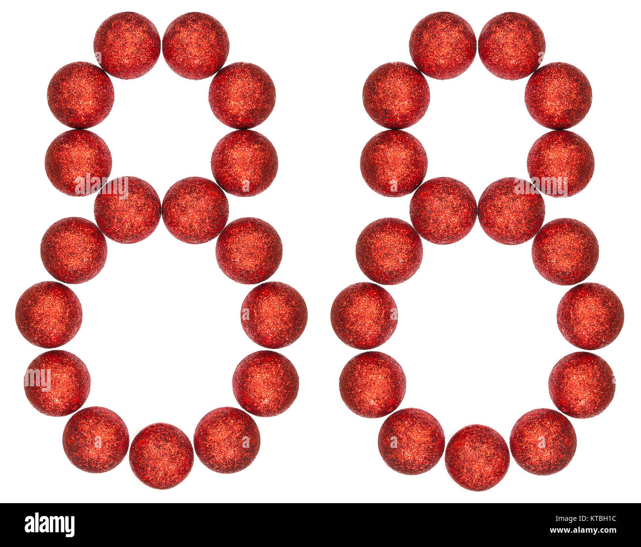 Numeral 88, eighty eight, from decorative balls, isolated on white ...