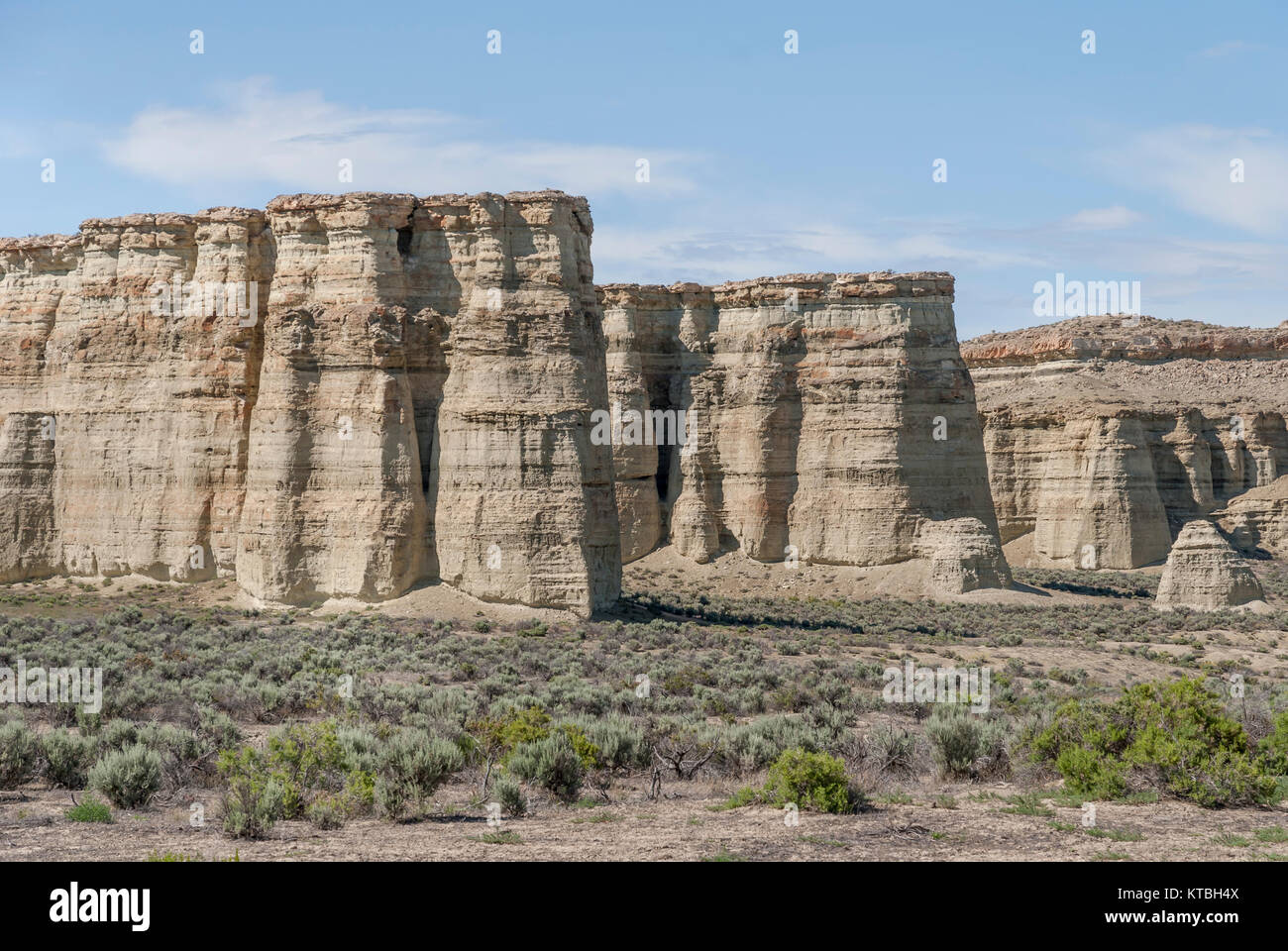 Pillars of Rome sandstone rock formations in the Oregon Outback Stock ...