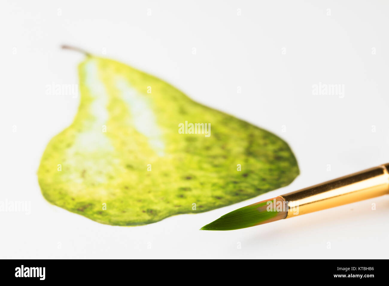 Painting a Pear with Watercolors Stock Photo - Alamy