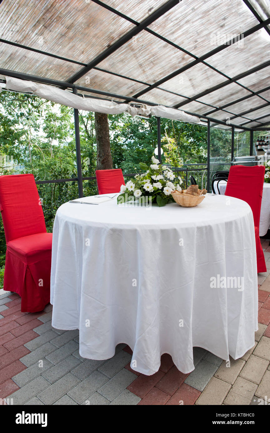 wedding table in the castle Stock Photo - Alamy