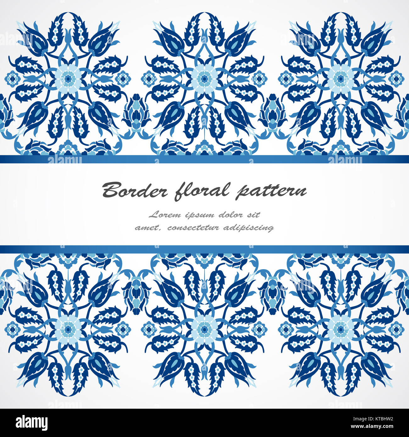 Arabesque lace damask seamless border floral decoration print fo Stock ...