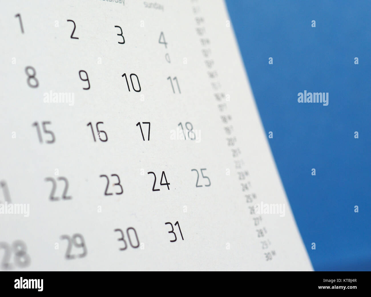 calendar page detail Stock Photo - Alamy