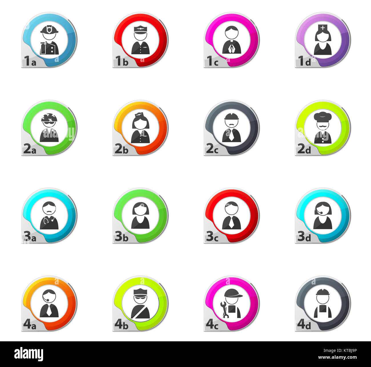 Occupation and People icons set Stock Photo - Alamy