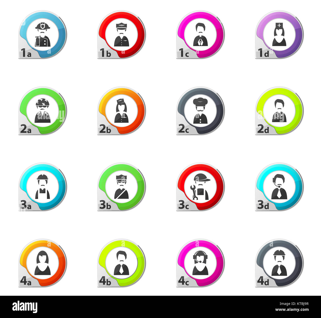 occupation icons set Stock Photo - Alamy