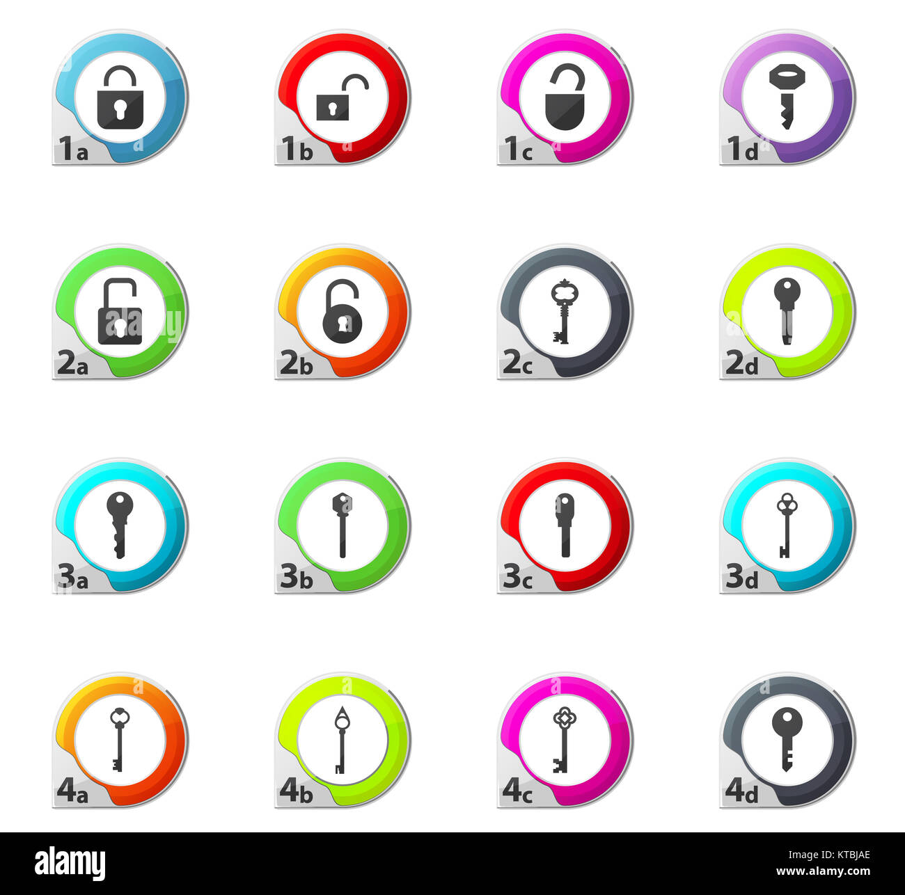 Lock and Key icons set Stock Photo - Alamy