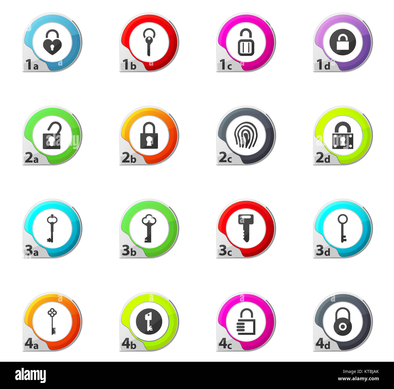 Lock and Key icons set Stock Photo - Alamy